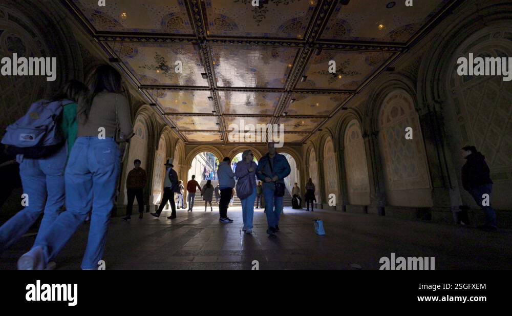 Central Park Arcade in New York City Stock Video Footage - Alamy