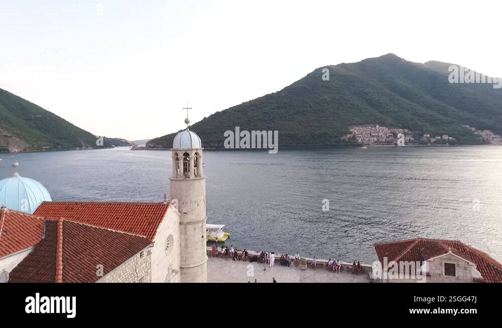 Wedding ceremony on the island of Gospa od Skrpjela. Montenegro Stock ...