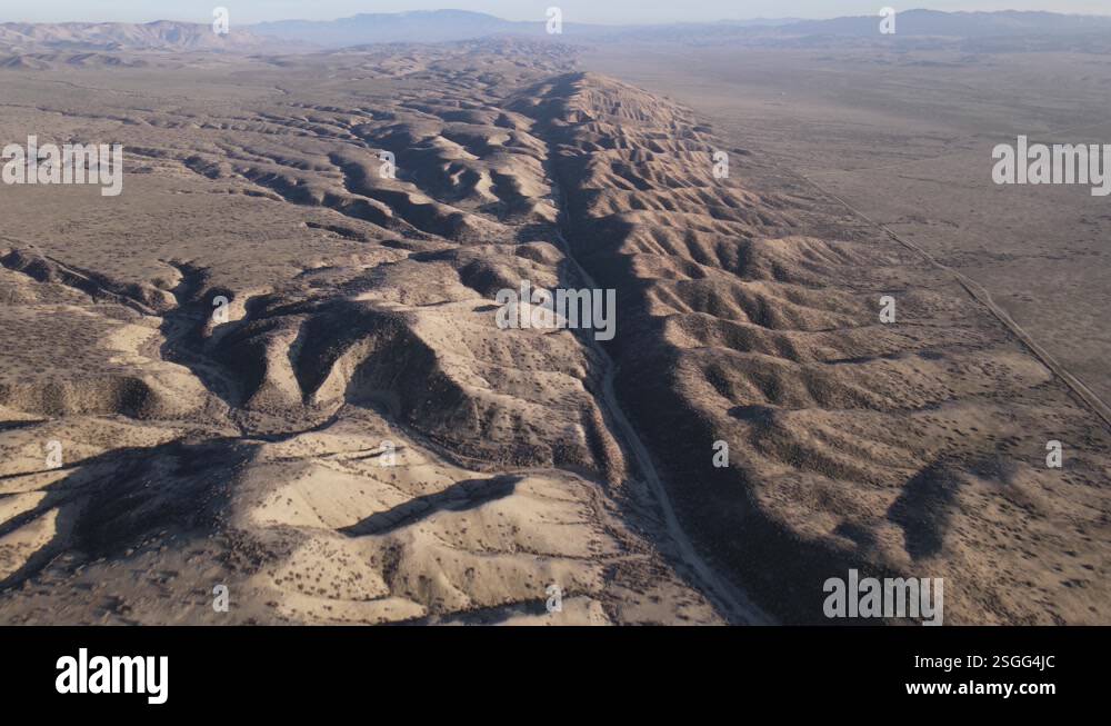 Aerial of the San Andreas Earthquake Fault near Los Angeles Stock Video ...