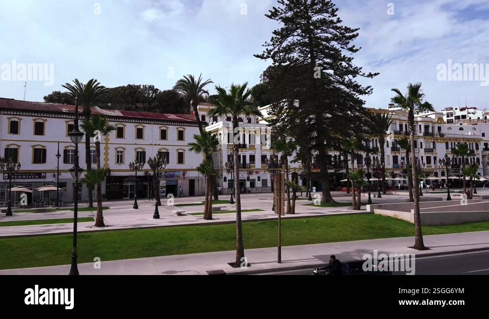 Front Tanger Beautiful White Medina View. Ancient Castle-Port Fragment ...