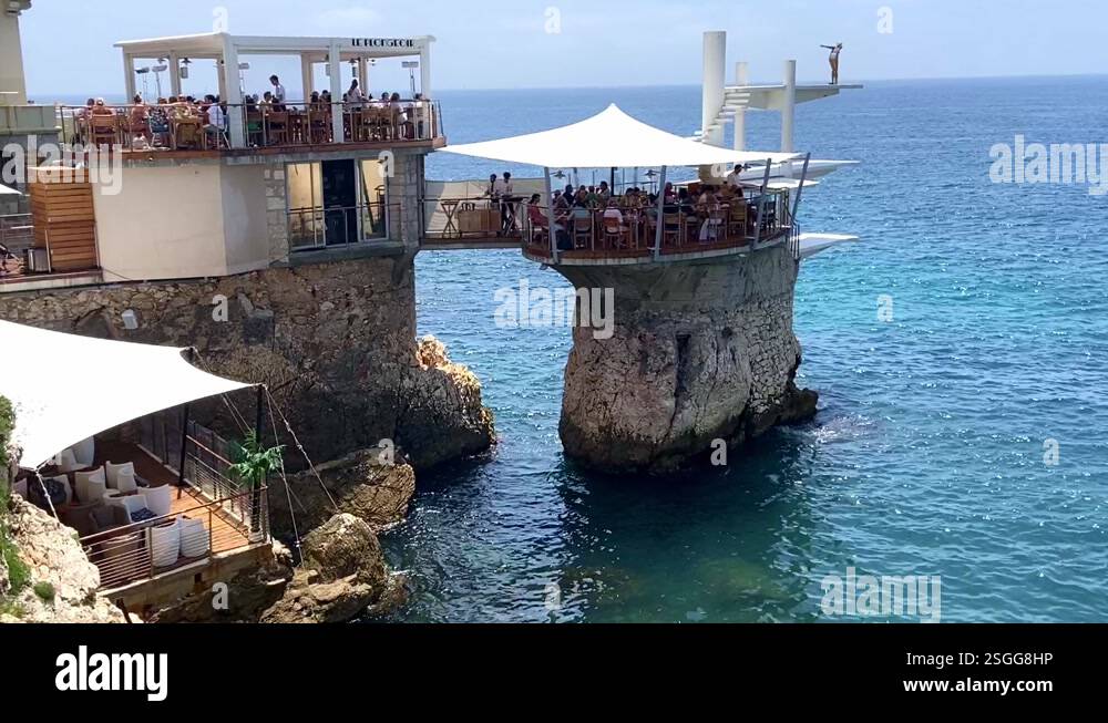 Famous Cliffside Mediterranean Restaurant Of Le Plongeoir In Nice ...