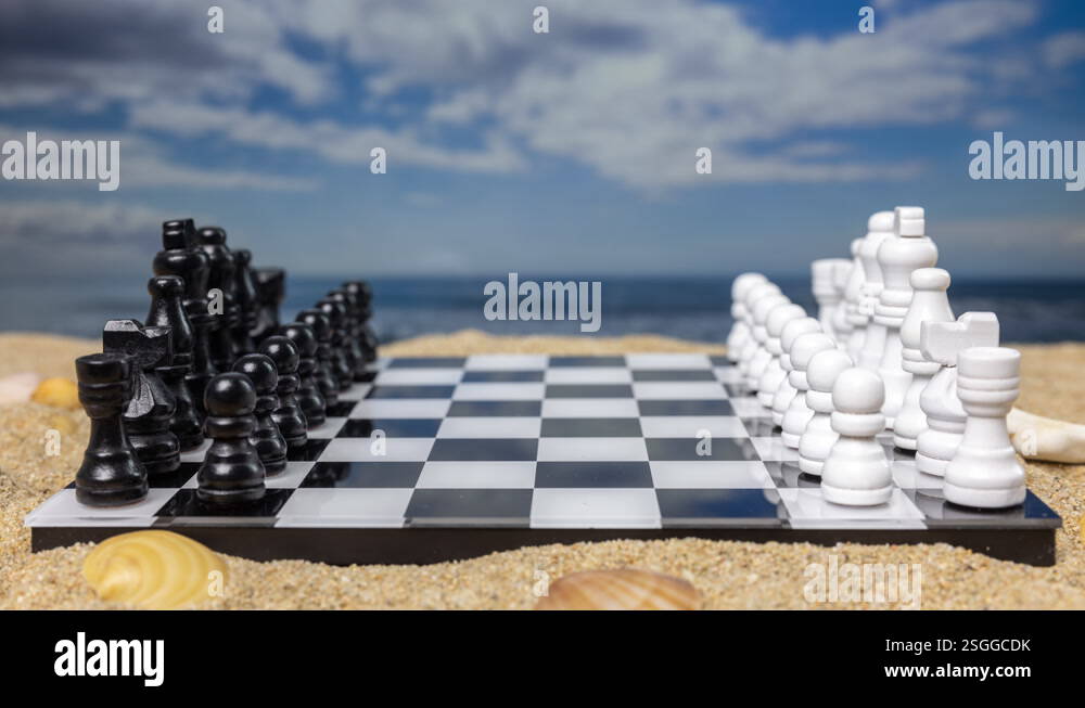 Chess on a beautiful beach Stock Video Footage - Alamy