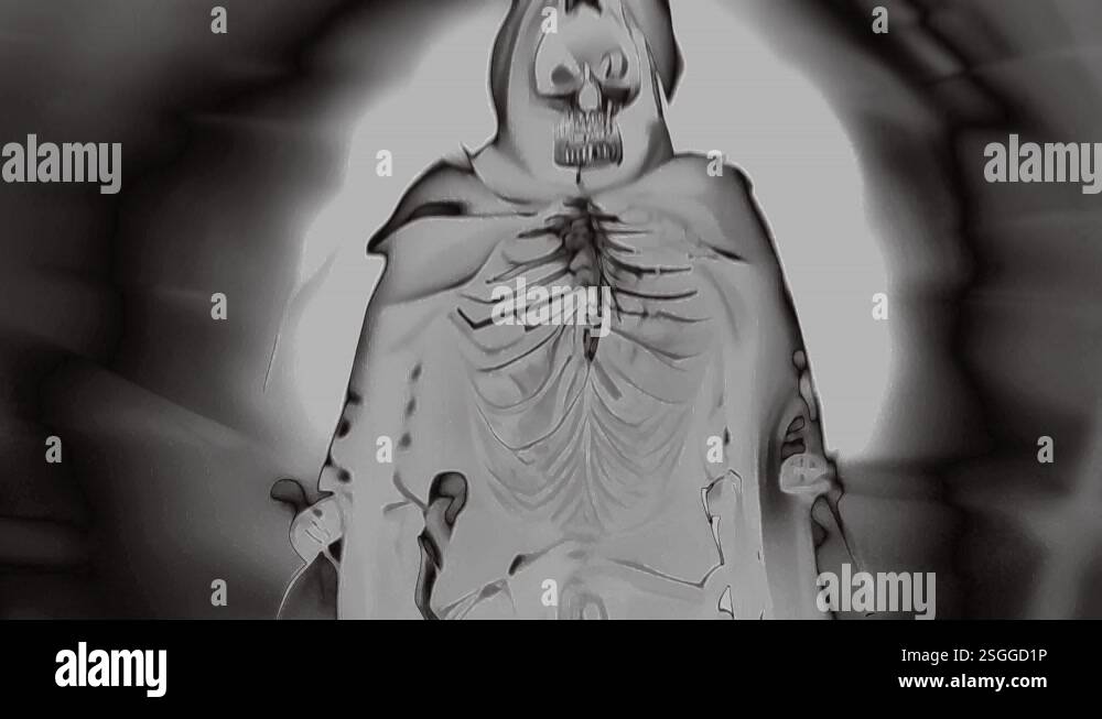 Scary Skeleton Evil Monster Ghost Walking Animation Loop Stock Video ...