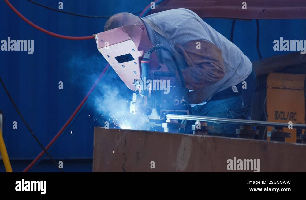 Shipyard Worker Welding Metallic Boat.4K Stock Video Footage - Alamy