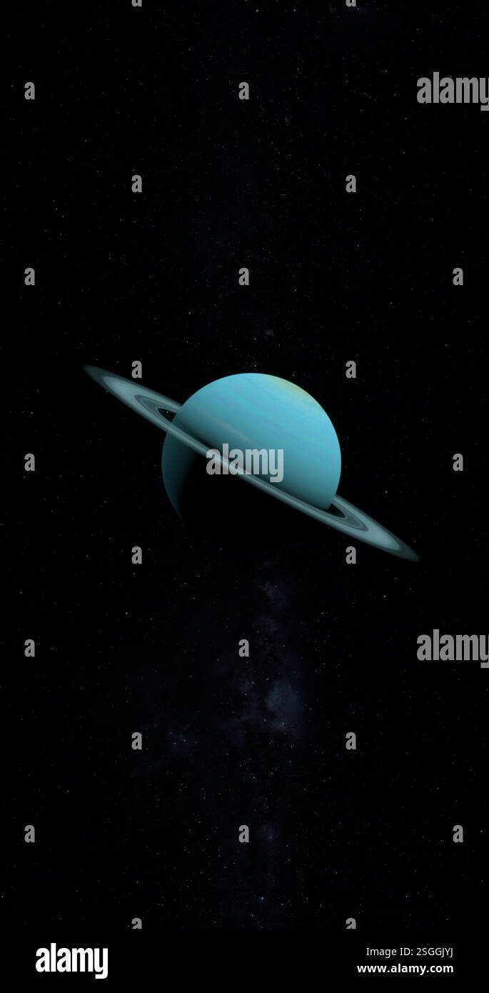 Uranus planet and her rings in the outer space. 4K Vertical Stock Video ...