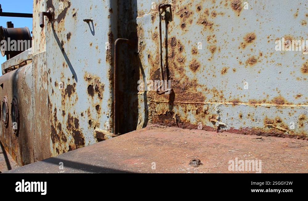 Rusty ship. Deck of the rusty ship Stock Video Footage - Alamy