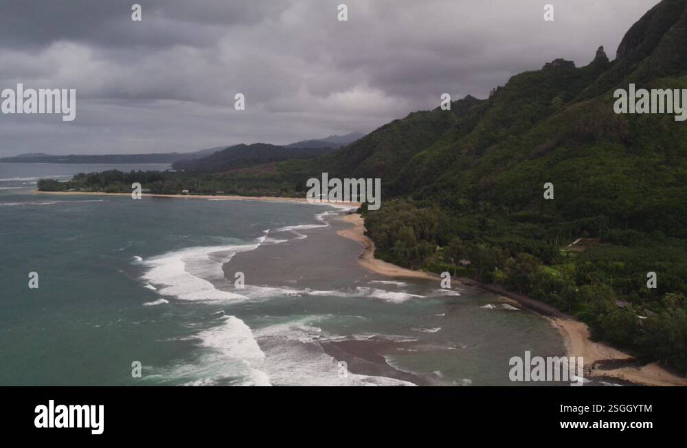 Dramatic aerial footage of famous Haena park, and Kalalau trail by ...