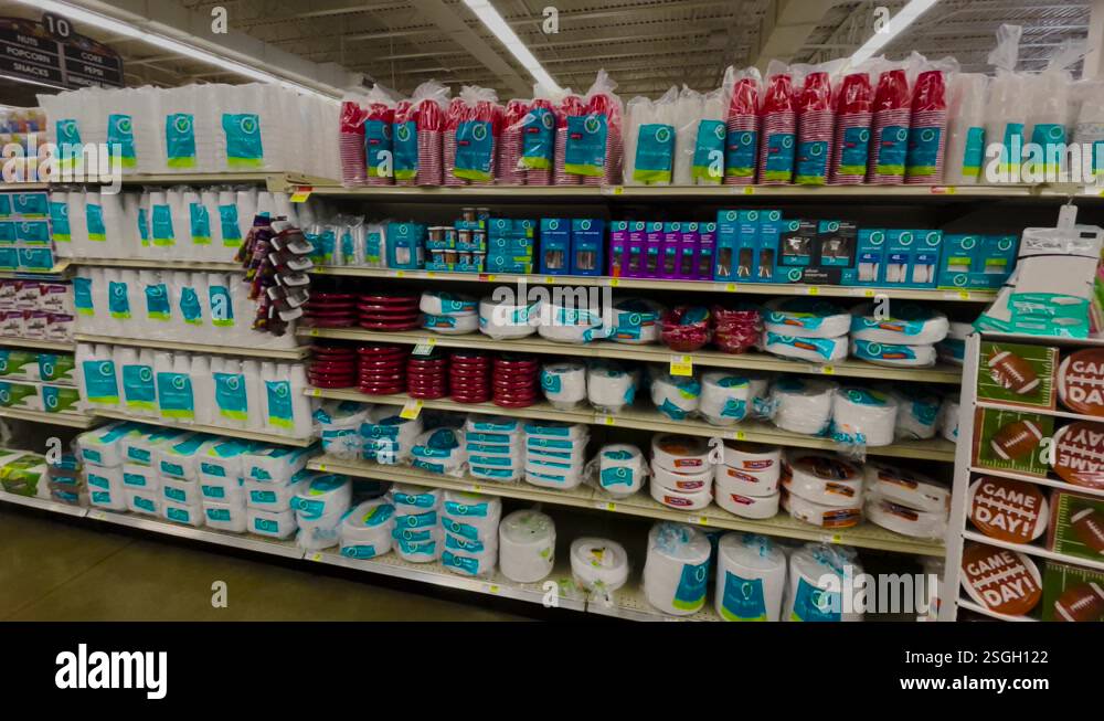 KJ's grocery store fall decor re-grand opening pan styrofoam plates and ...