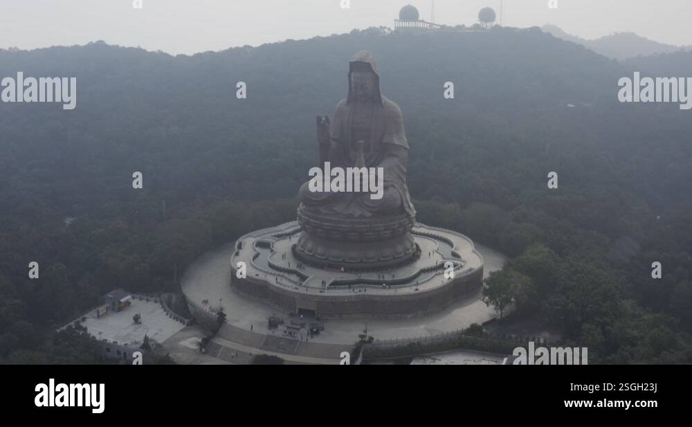 Aerial view of Nanhai Baofeng Temple at Xiqiao Mountain in Foshan ...