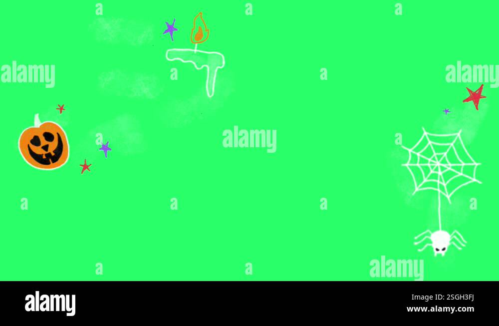Animation halloween frame with green screen Stock Video Footage - Alamy
