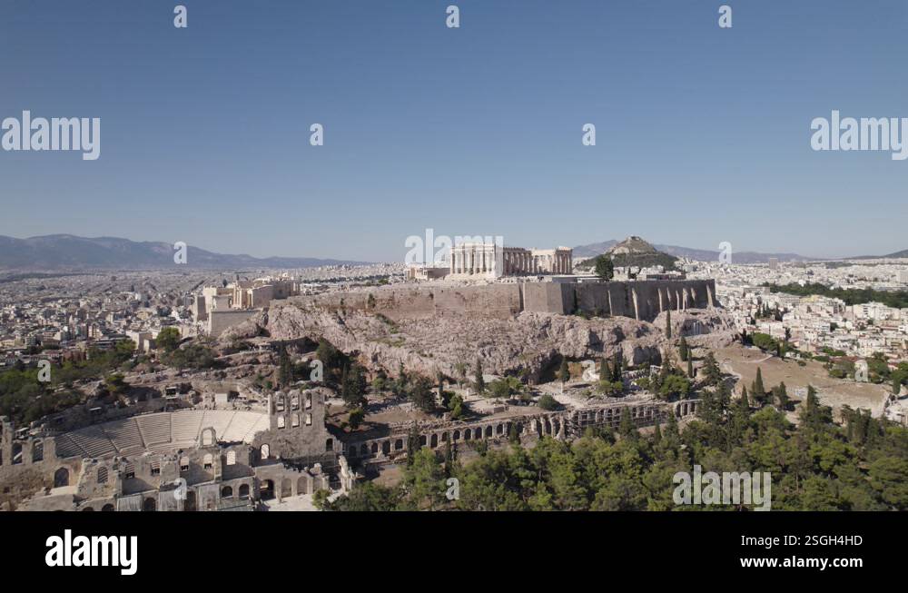 Iconic tourist attraction in Athens, Greece - Acropolis World Heritage Site Stock Video Footage ...