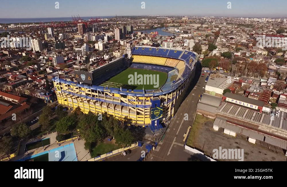 AERIAL - Boca Juniors football club La Bombonera stadium, Buenos Aires ...