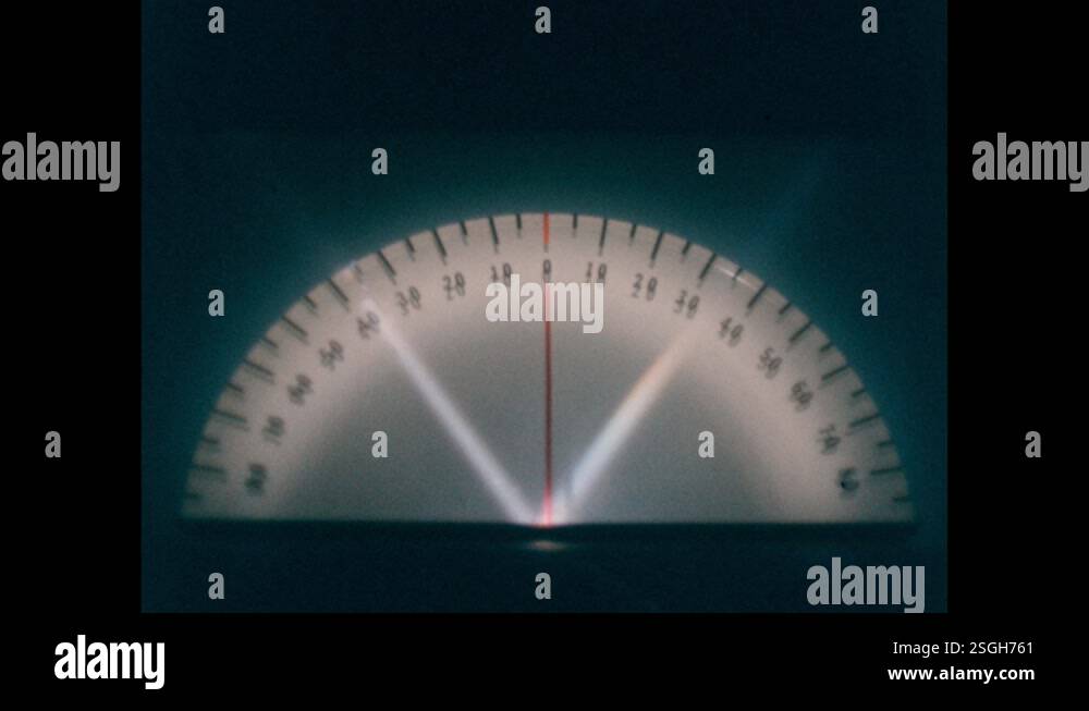 1950s: Light beams move along a protractor, showing incidence and ...