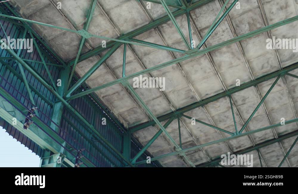 Roof railing steel structure of a open garage Stock Video Footage - Alamy