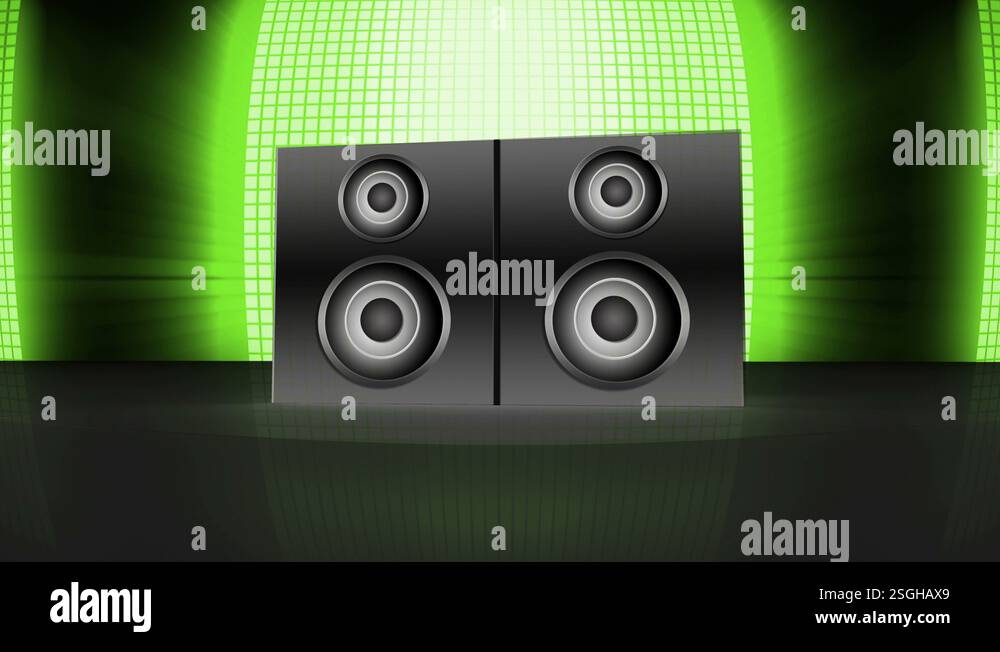 3d speaker exploding to reveal montage of music and dance Stock Video ...