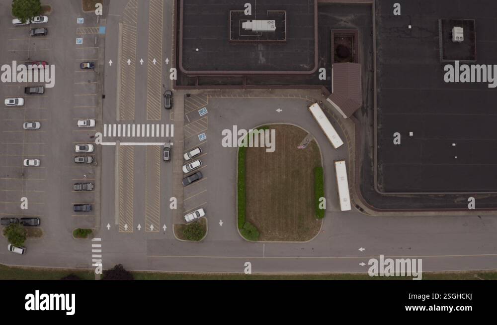 Overhead of school during dropoff Stock Video Footage - Alamy
