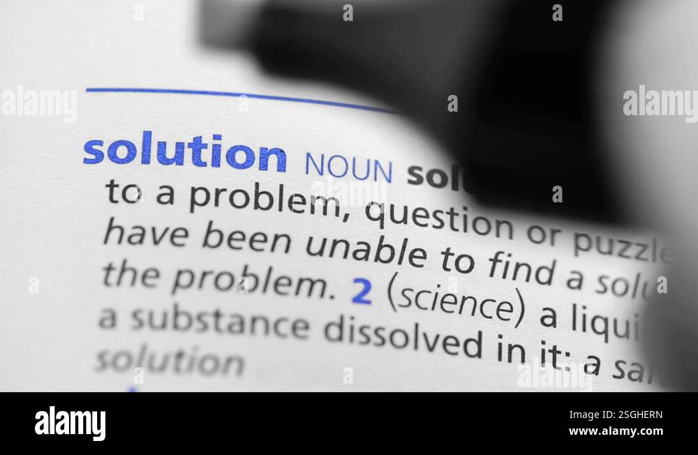 Definition of solution Stock Video Footage - Alamy