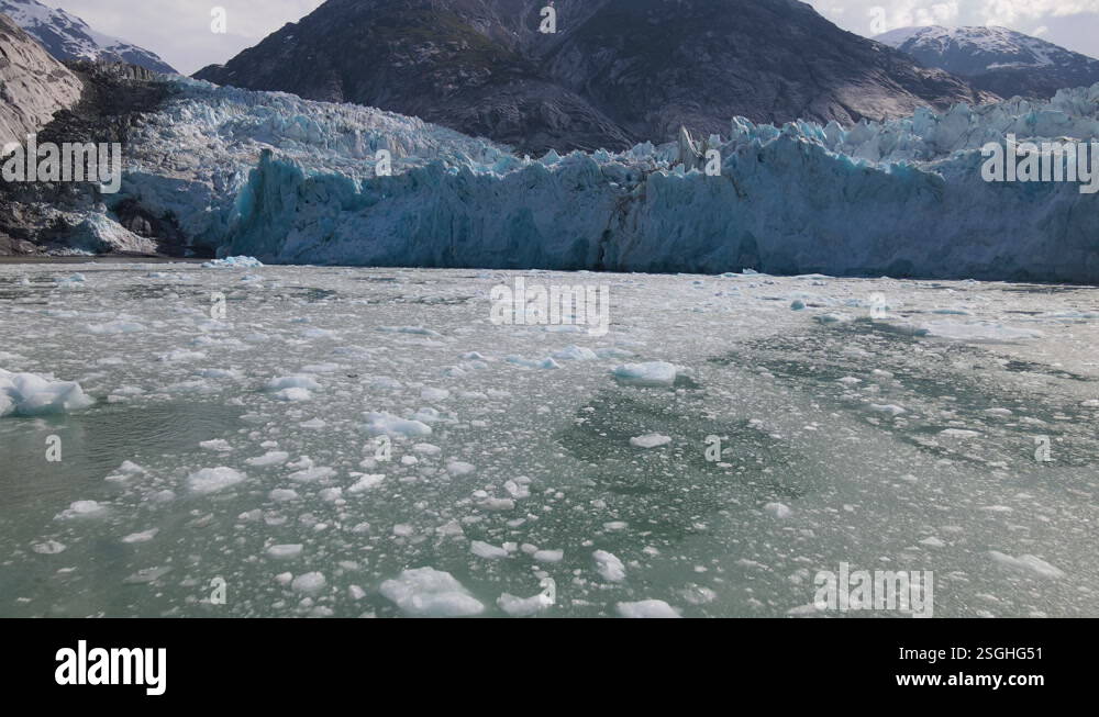 Dawes Glacier and floating icebergs in Endicott Arm Fjord, Inside ...