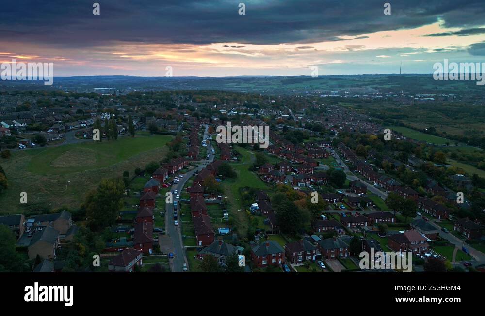 Early Dawn, Aerial footage of a urban scene. Shot in the morning ...