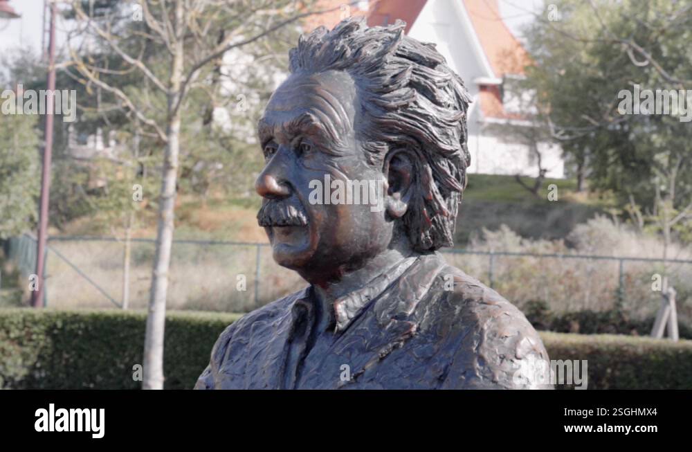 Albert Einstein Memorial in the Concessie Quarter in de Haan, Belgium Stock Video Footage - Alamy