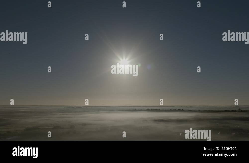 Descending Through The Clouds Misty Aerial Landscape Sun Autumn Morning ...