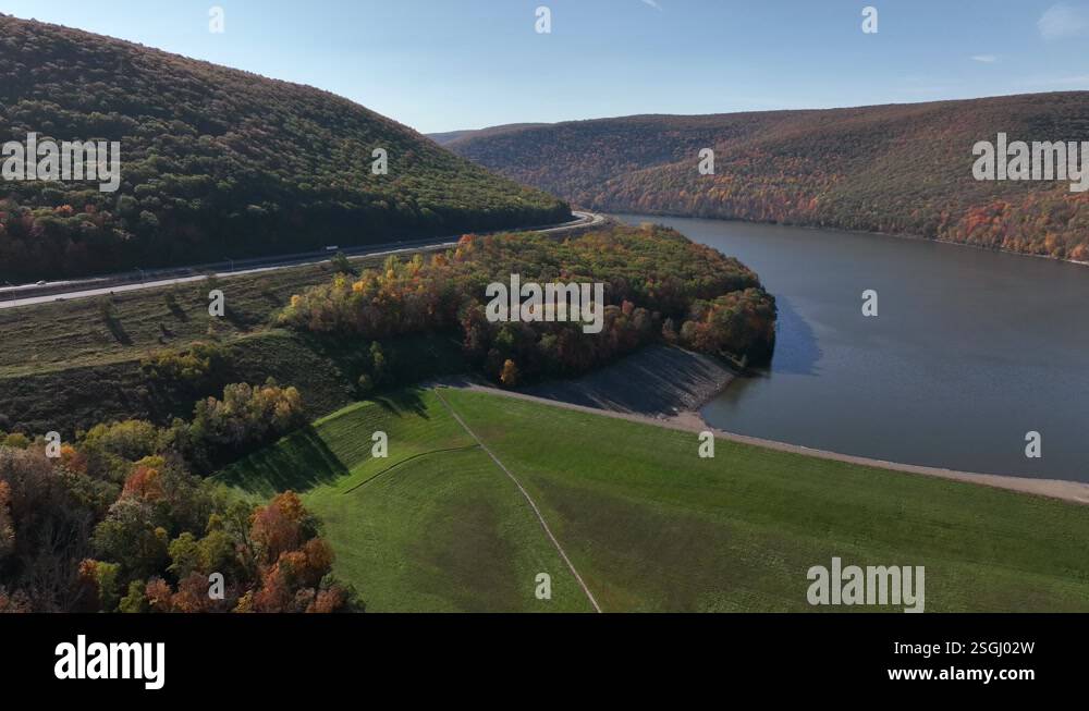 Pennsylvania road trip traveling past Scenic Tioga Reservoir during ...