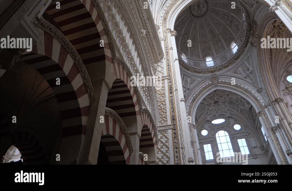 Looking Up On Interlacing Arches Of The Maqsura Inside Mosque-Cathedral ...