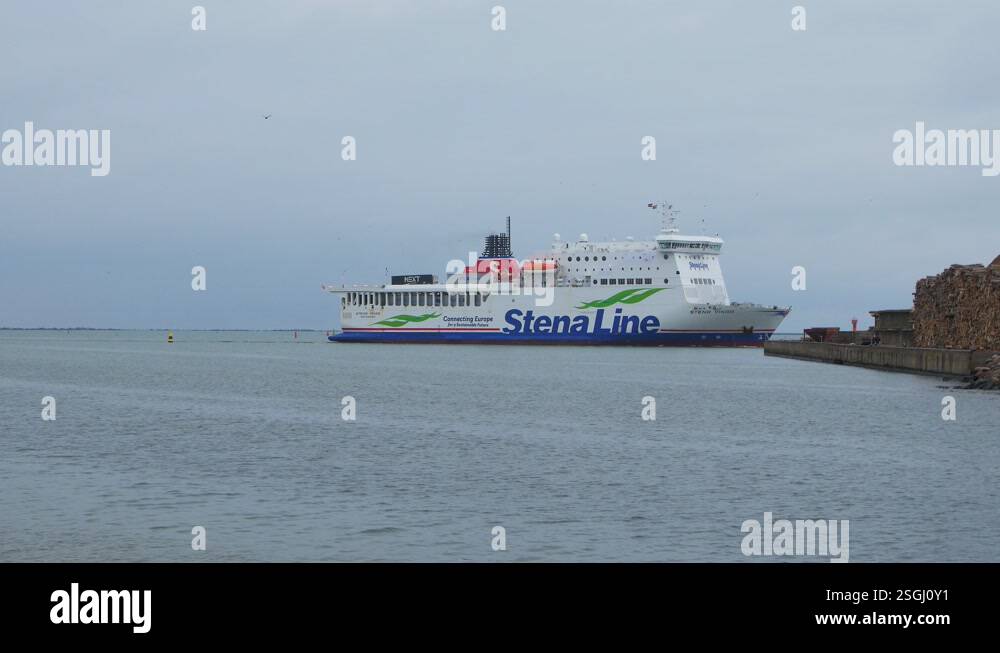Big ferry ship Stena Line arriving at Port of Liepaja (Latvia ...