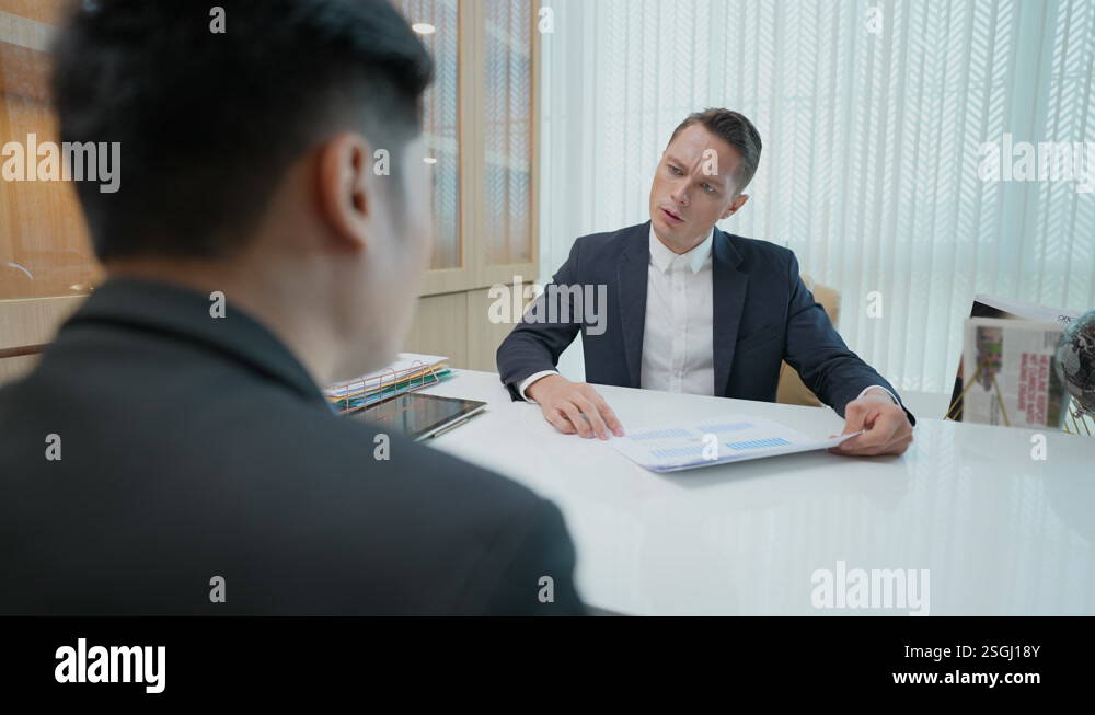 Business concept of 4k Resolution. The manager is having a meeting with ...