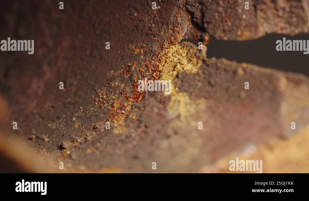 Rusty Metal Pipe, Rust Texture Close Up, insides of an old sewer oil ...