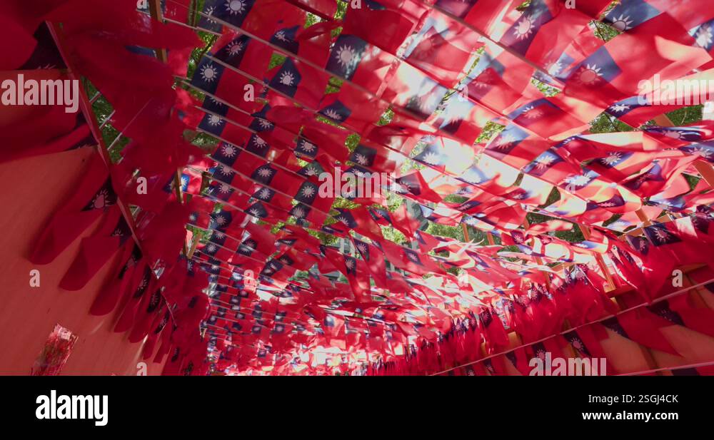 National Flag of Taiwan hanging at outdoor Stock Video Footage - Alamy