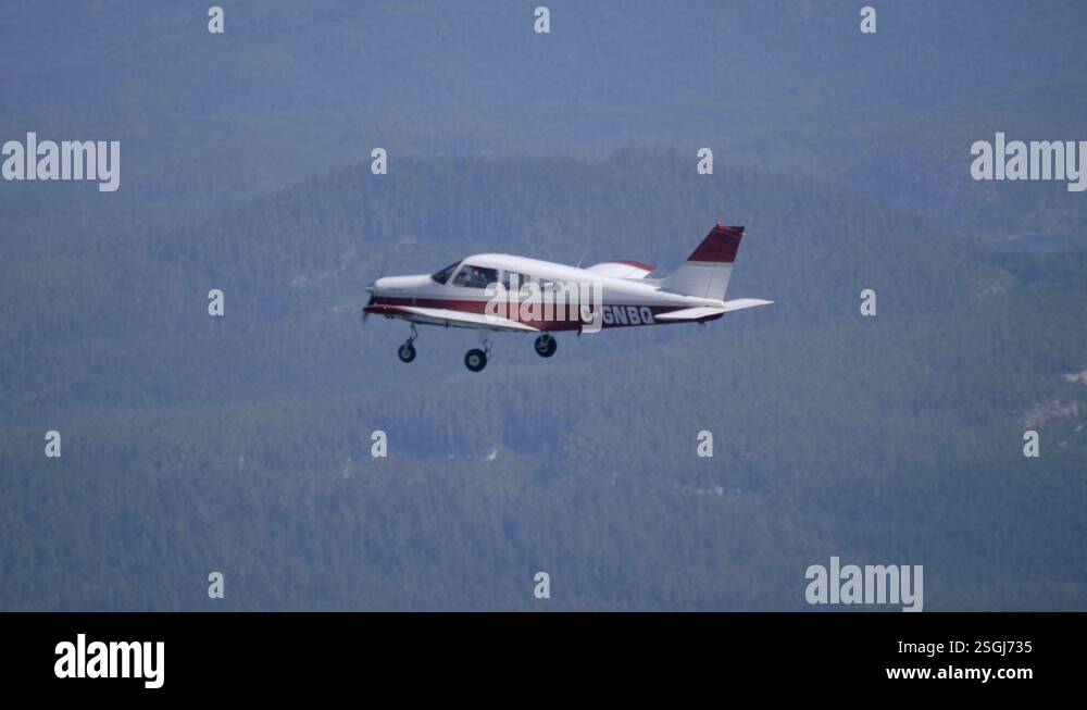 Student Pilot Flying in Single Engine Piston Airplane, Air to Air View ...