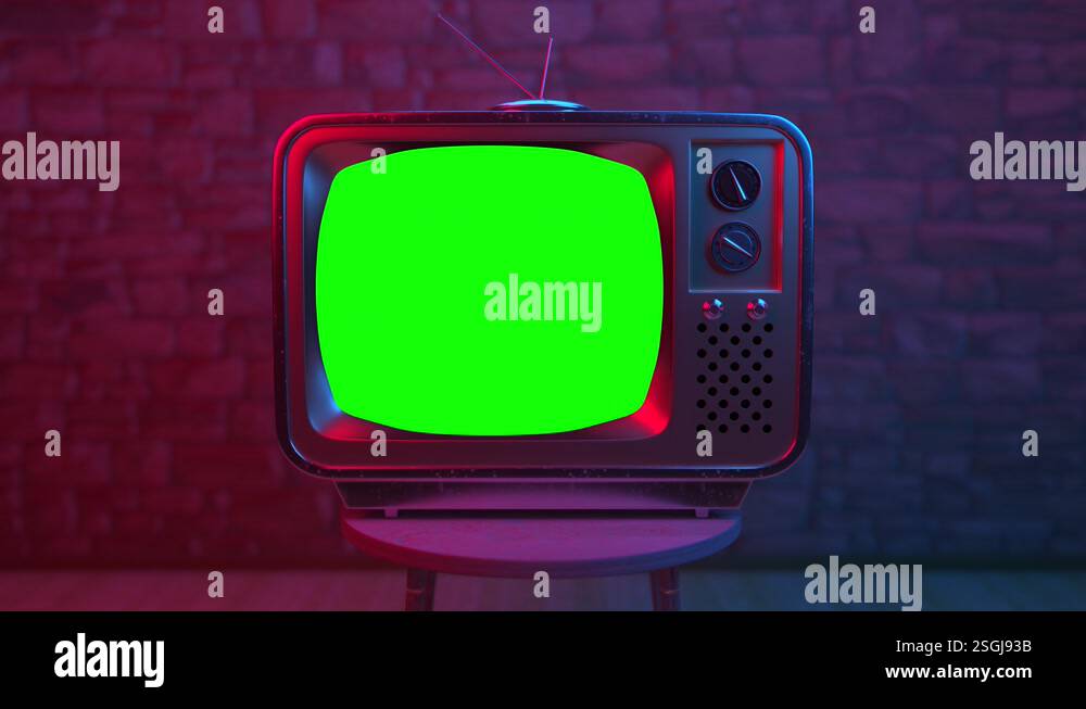 Vintage TV Turn On and OFF With Glitch Transparent Screen Noise Display ...