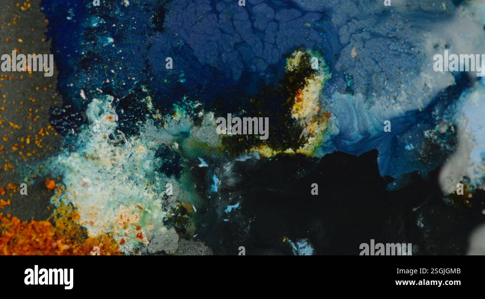 Movement of abstract blue fluid on the color mix field. 4K videos Stock ...