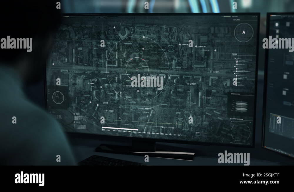 Secret Spy Agent Uses Software For Target Tracking Pursuit Satellite ...
