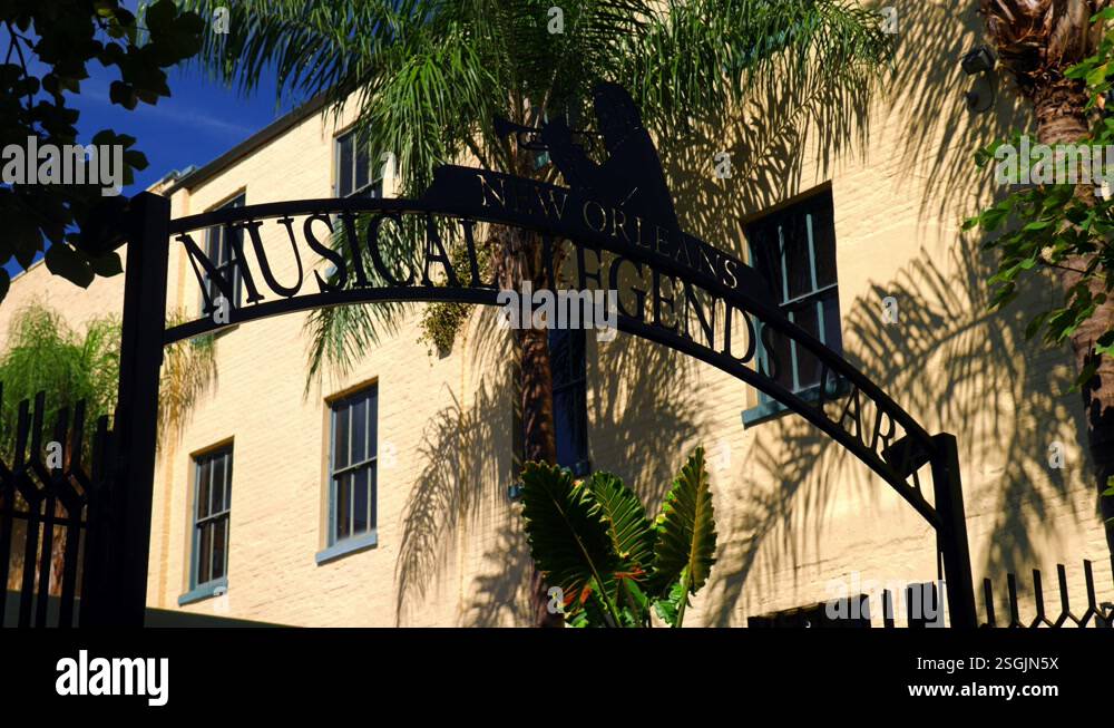 Musical Legends Park New Orleans Bourbon Street Day Stock Video Footage ...