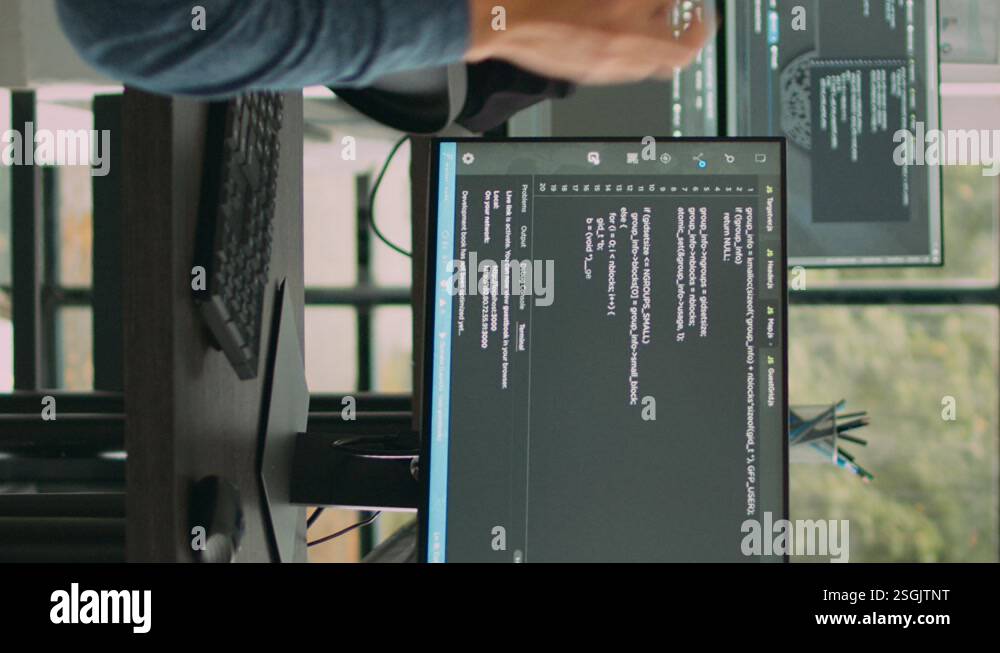 Vertical Video Asian System Engineer Working With Html Script On 5740
