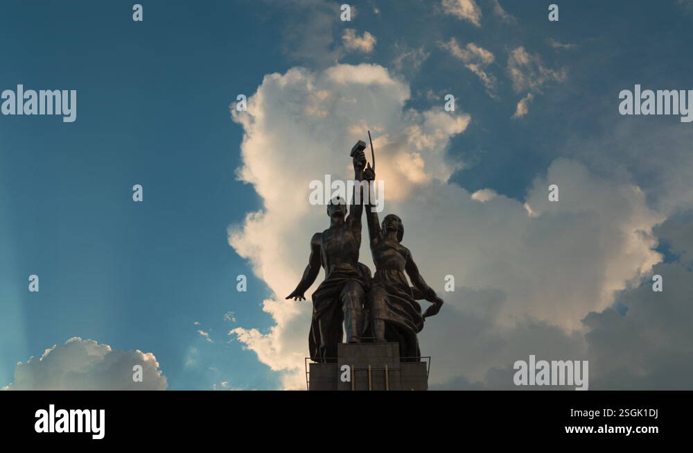 Hyper lapse soviet monument Worker and Collective Farm Woman, Moscow ...