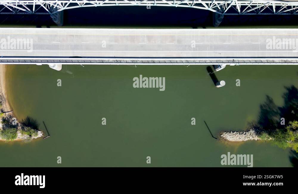 Florida state road 20 crossing the Apalachicola River viewed from above ...