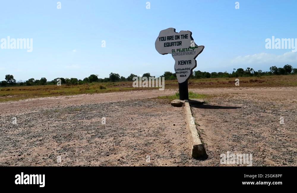 African continent shape Equator sign on sunny day in Ol Pejeta Stock ...