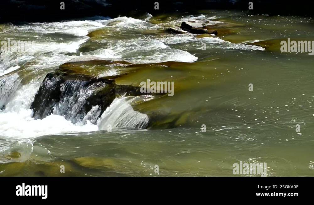 Thresholds and falls of the river. Beautiful mountain Stock Video ...