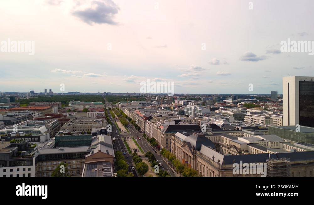 Famous promenade in the capital city. Unbelievable aerial view flight ...
