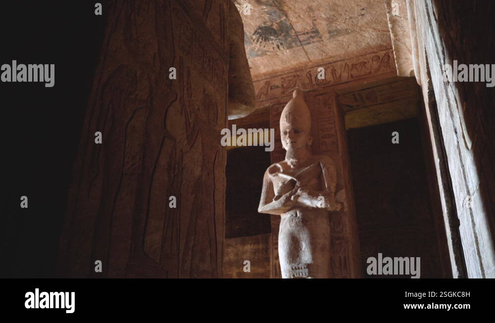 ramses II pharaoh carved statue sculpture inside the pyramid temple ...