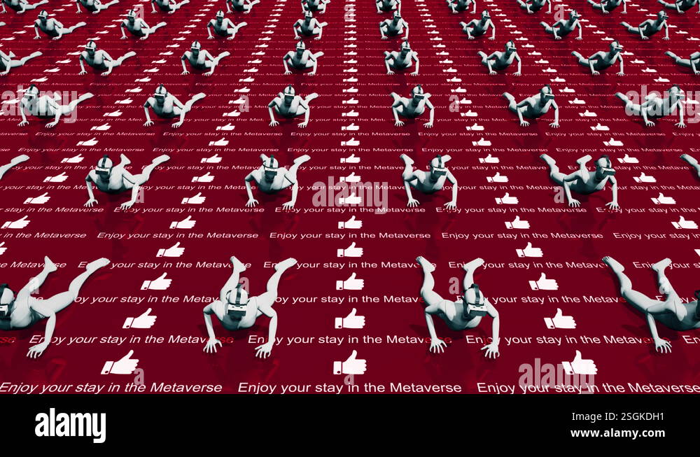 A large group of zombie like people crawling into the metaverse, loop ...