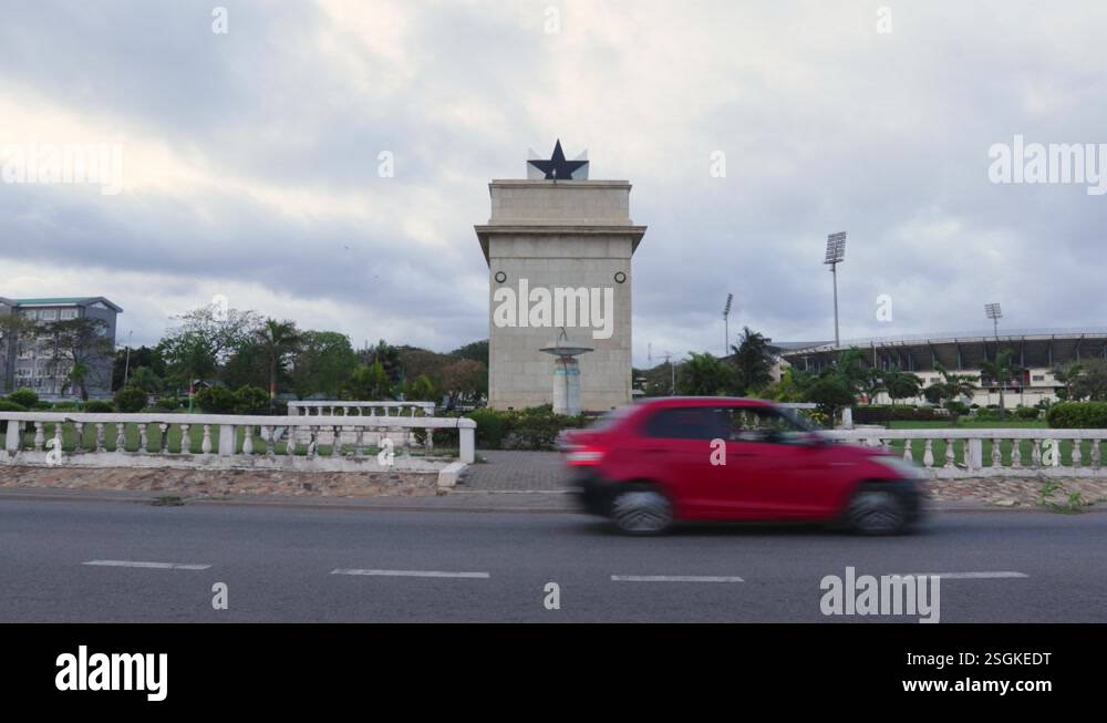 Historic Monument Black Star Gate Ghana Accra Stock Video Footage - Alamy