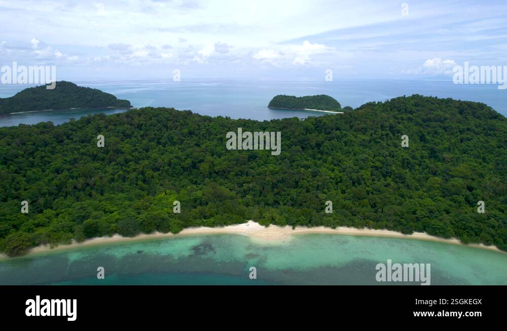 Beautiful Beras Basah Island in Malaysia, drone flyover Stock Video ...