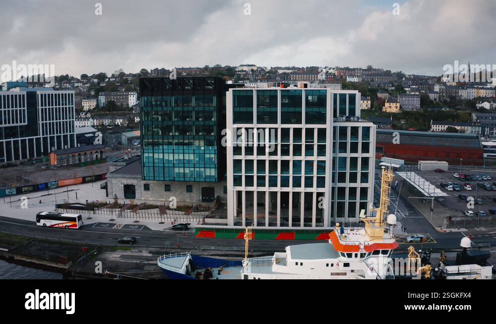 Horgan's Quay Cork Aerial View Wide Rotation 2 Stock Video Footage - Alamy