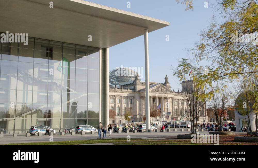 Government Building in Berlin with German Reichstag in Background Stock ...