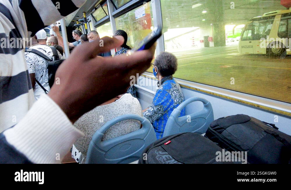 catching a bus to the airplane at Cape town airport Stock Video Footage ...