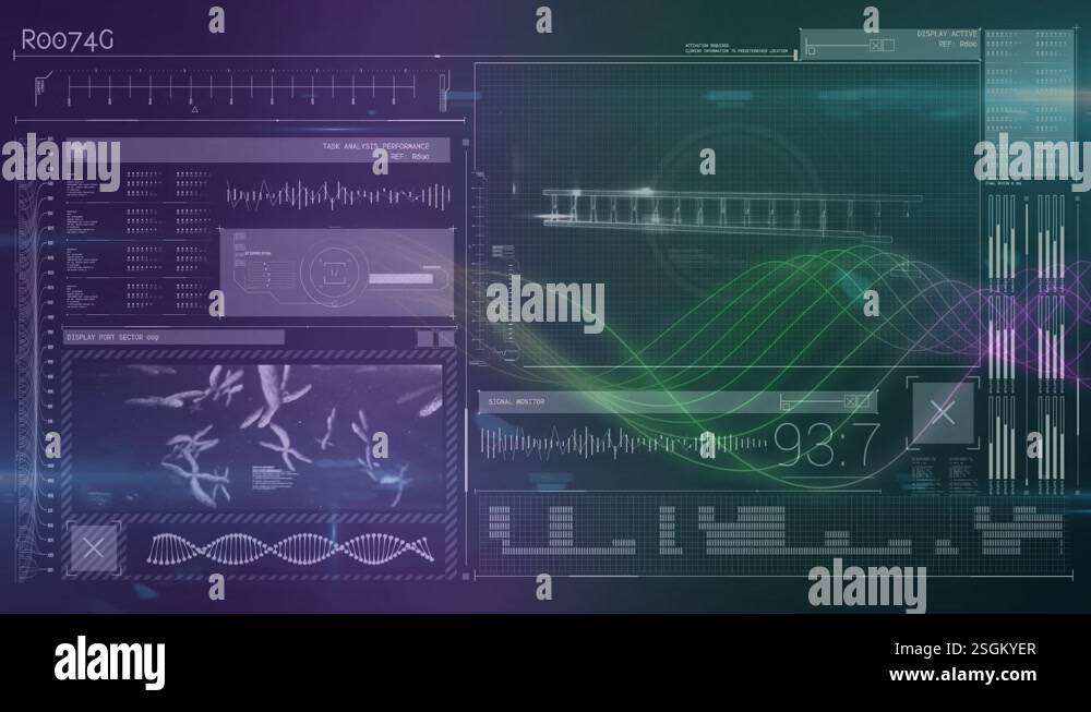 Animation digital screen biological data Stock Videos & Footage - HD ...